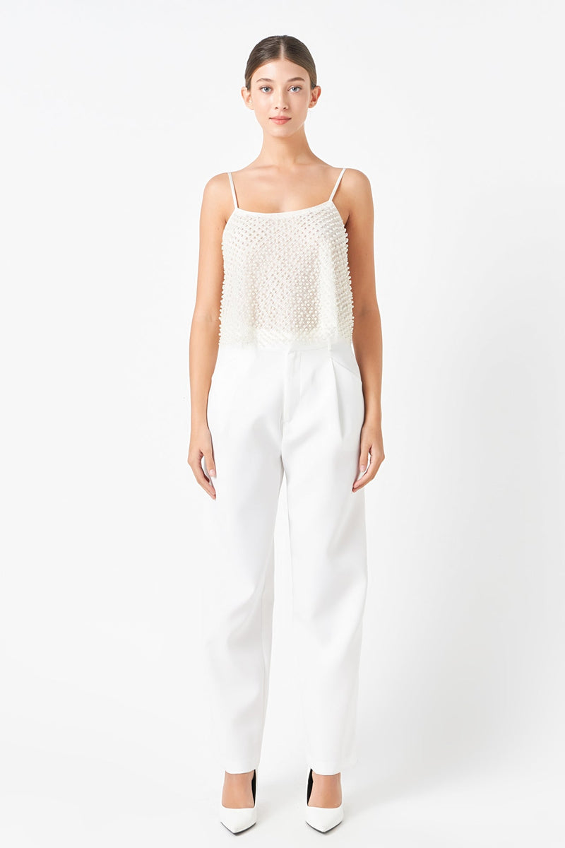 Pearl Embellished Cami Top