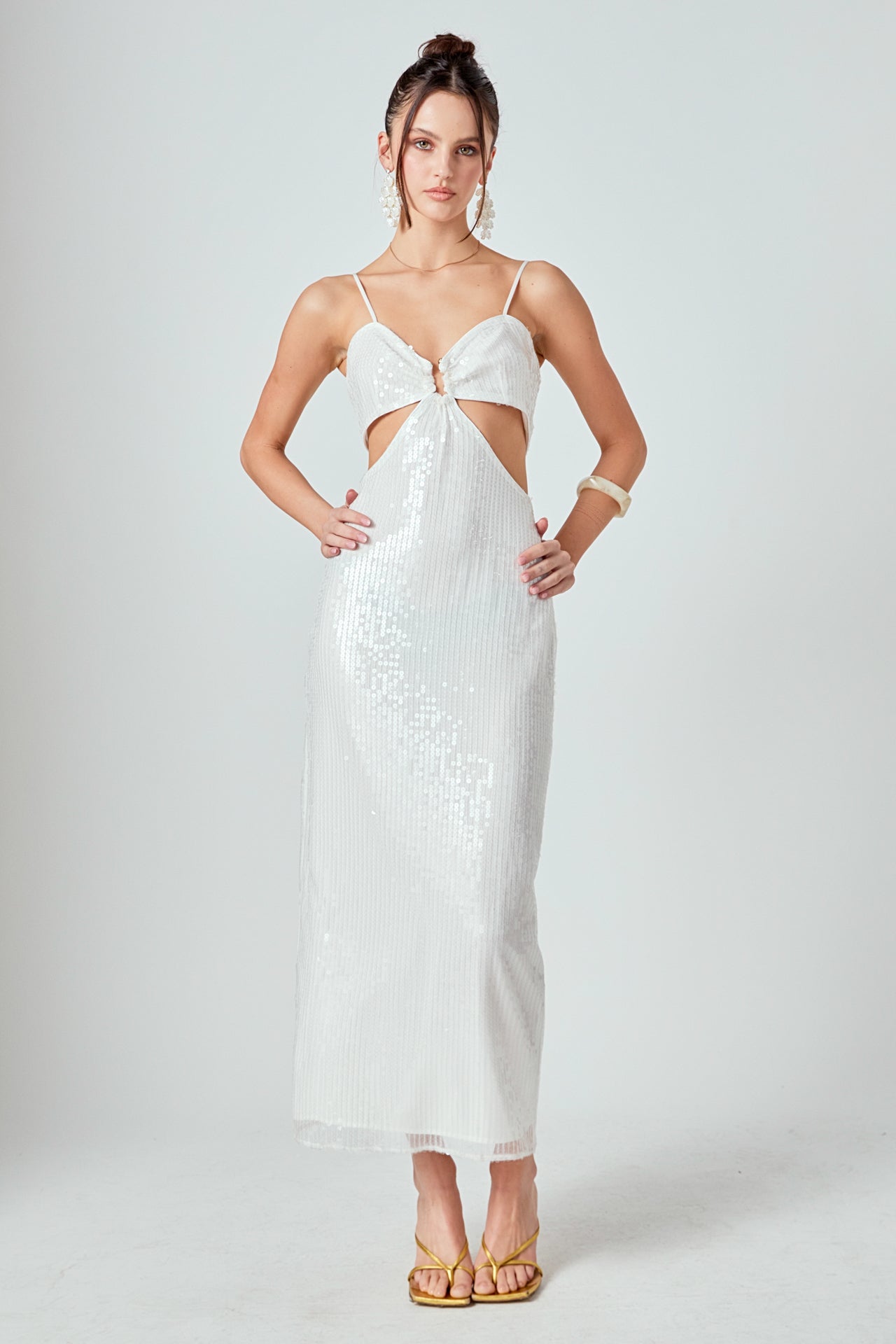 Emma Sequin Cut Out Midi Dress