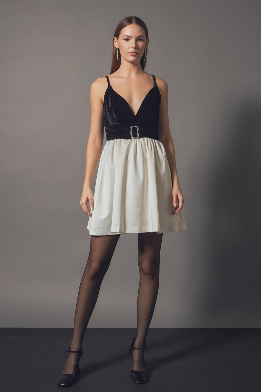 Fancy Mixed Media Mini Dress