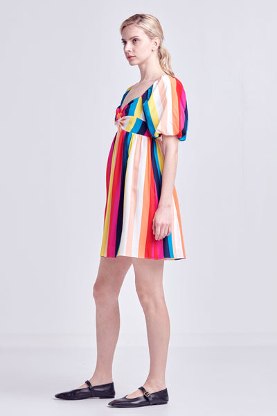 Multi Color Stripe Mini Dress